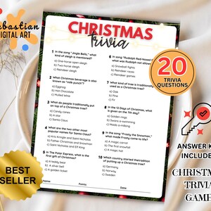 Printable Christmas Trivia Game, Christmas Party Game, Christmas Game ...