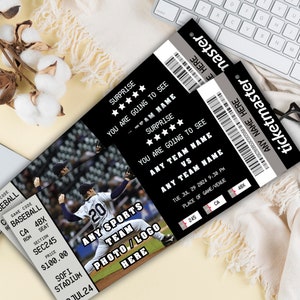 Editable Baseball Tickets, Sports Tickets, Baseball Surprise Ticket ...