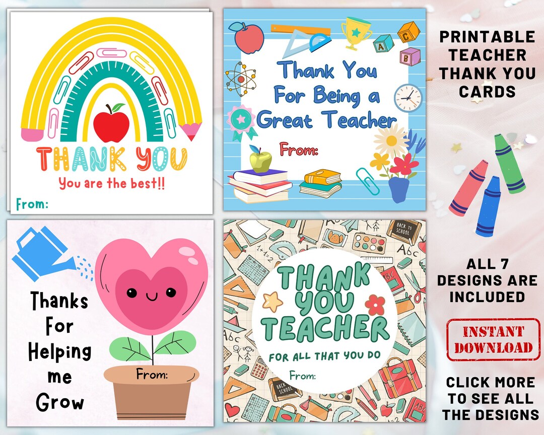 Teacher Appreciation Tag, Teacher Thank You Gift Tag, Teacher Thank You ...