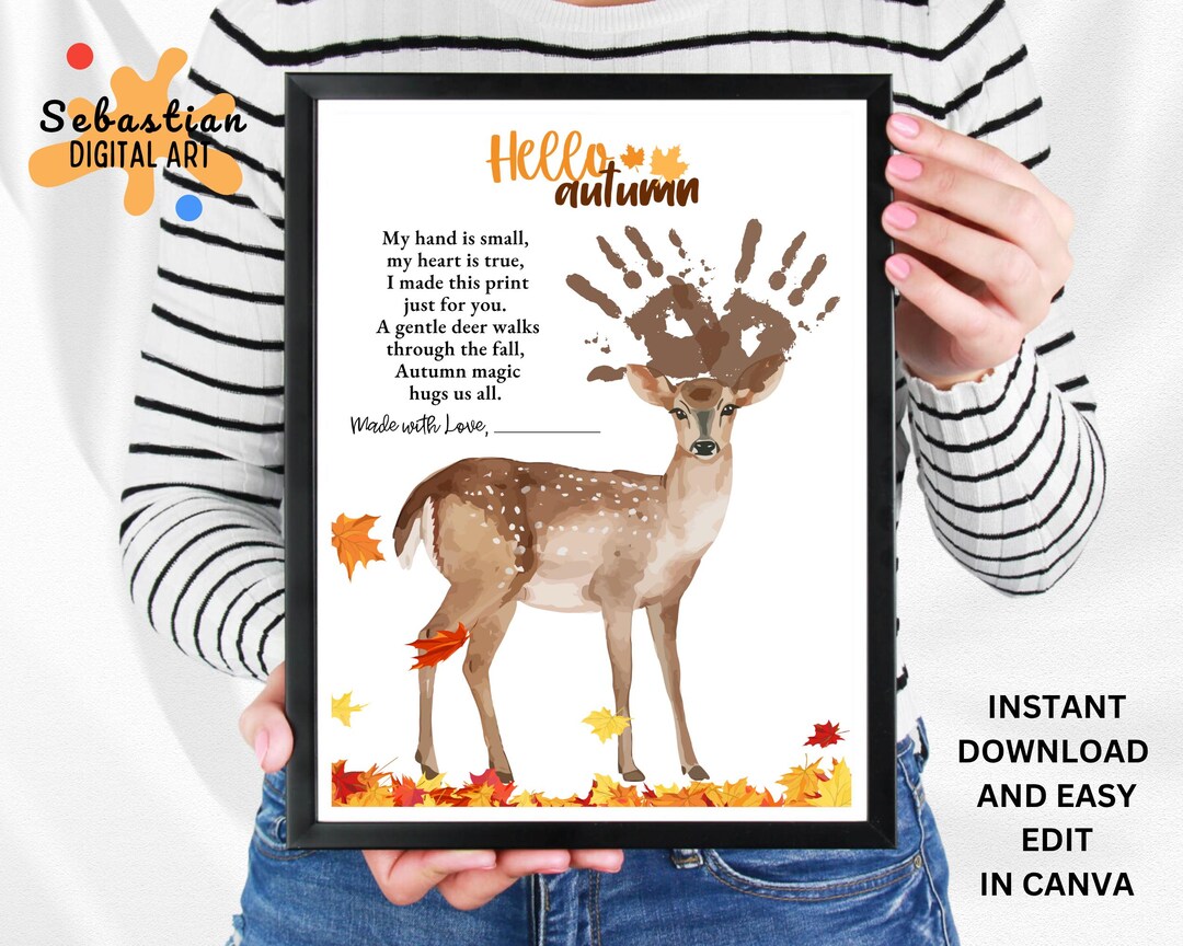 Fall Handprint Bundle, Printable Fall Handprint Craft for Kids, Fall ...
