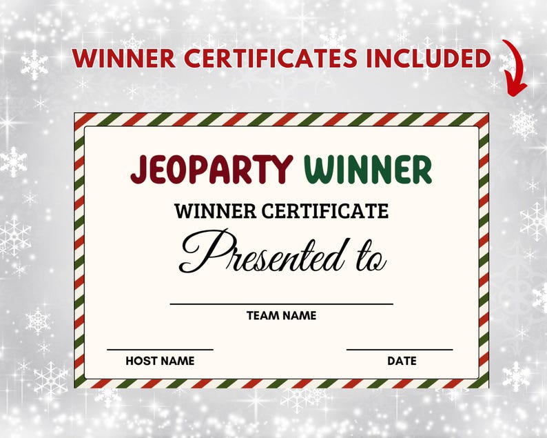 Christmas Jeopardy Game, Printable Holiday Trivia, Christmas Office ...