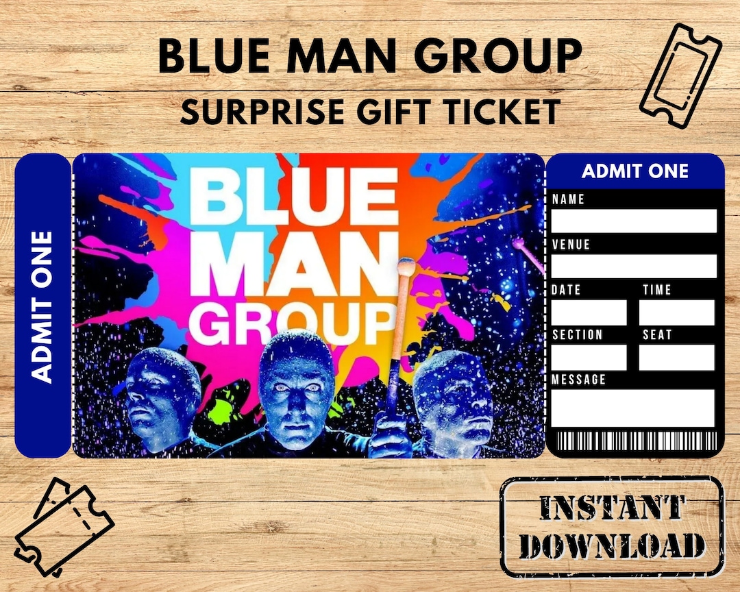 Printable Blue Man Group Broadway Surprise Ticket, Blue Man Group ...