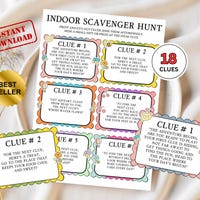 Winter Cabin Scavenger Hunt for Kids, Indoor Printable Game, Riddles ...