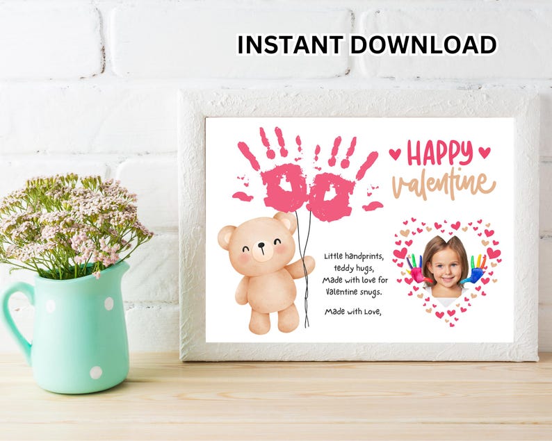 Valentines Day Crafts Valentine's Handprint Art Photo Toddler Preschool ...