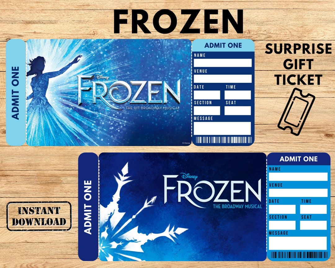 Printable Frozen Broadway Surprise Ticket, Frozen Ticket, Frozen the ...