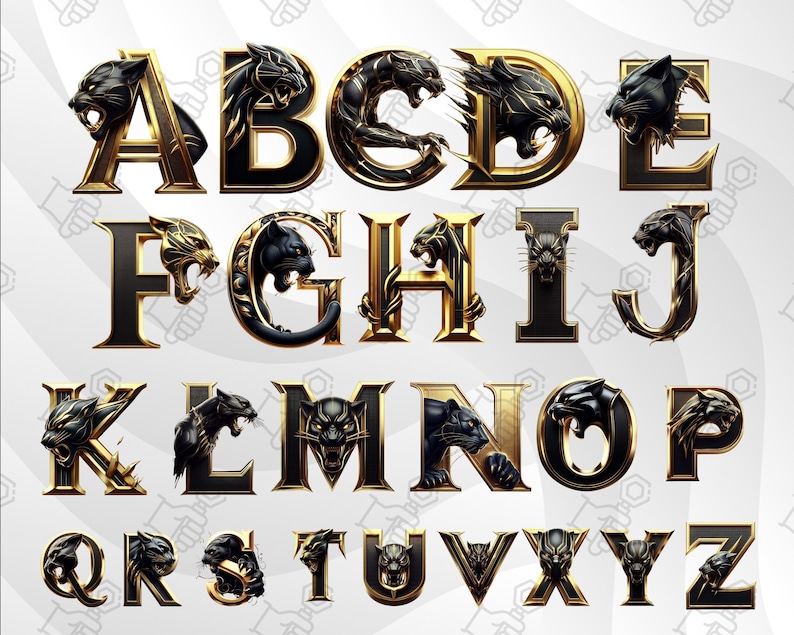 Black Panther Png File. Black Panther Alphabet, Panther Alphabet Png ...