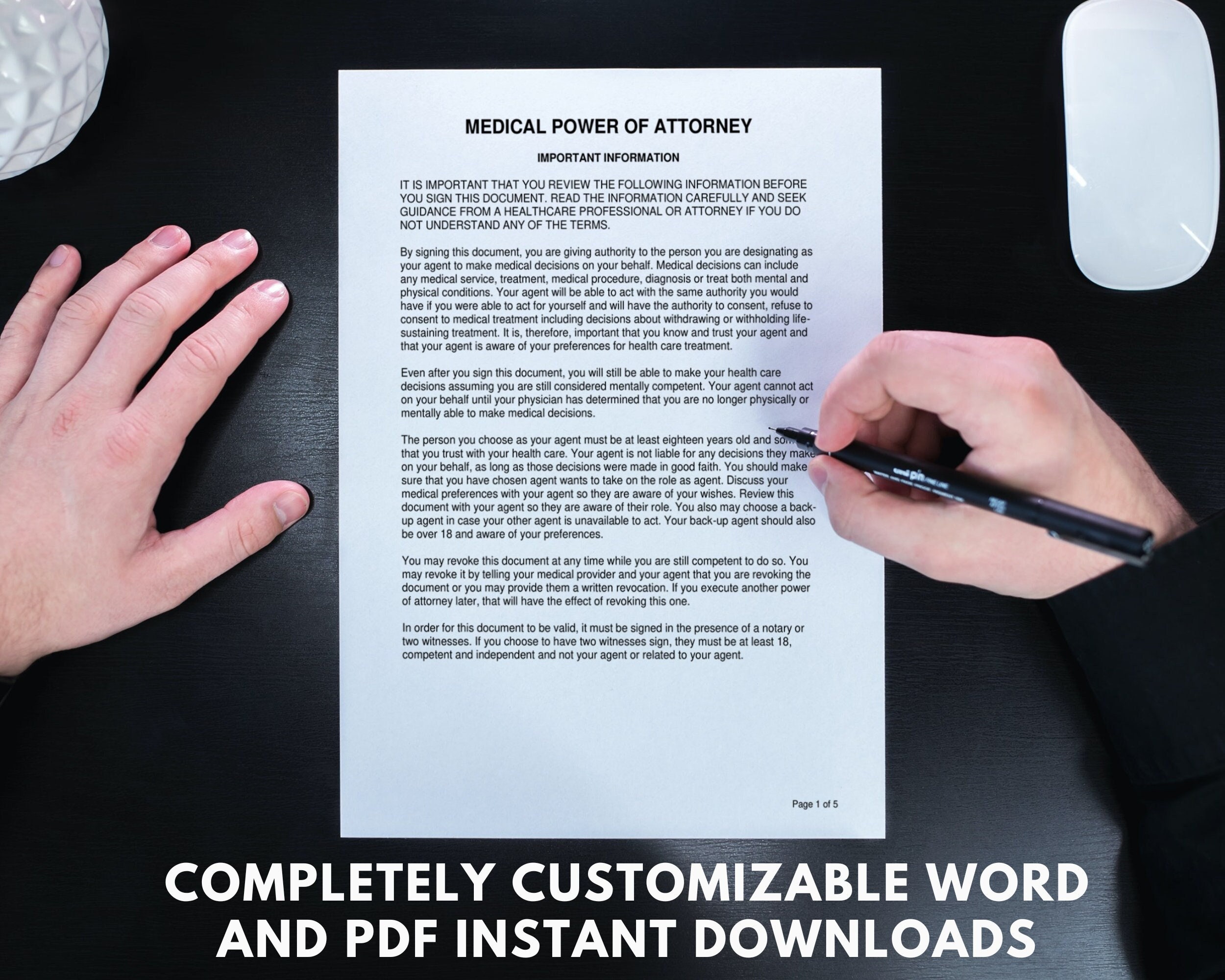 Medical Power of Attorney, Medical Power of Attorney MPOA Form, Medical ...