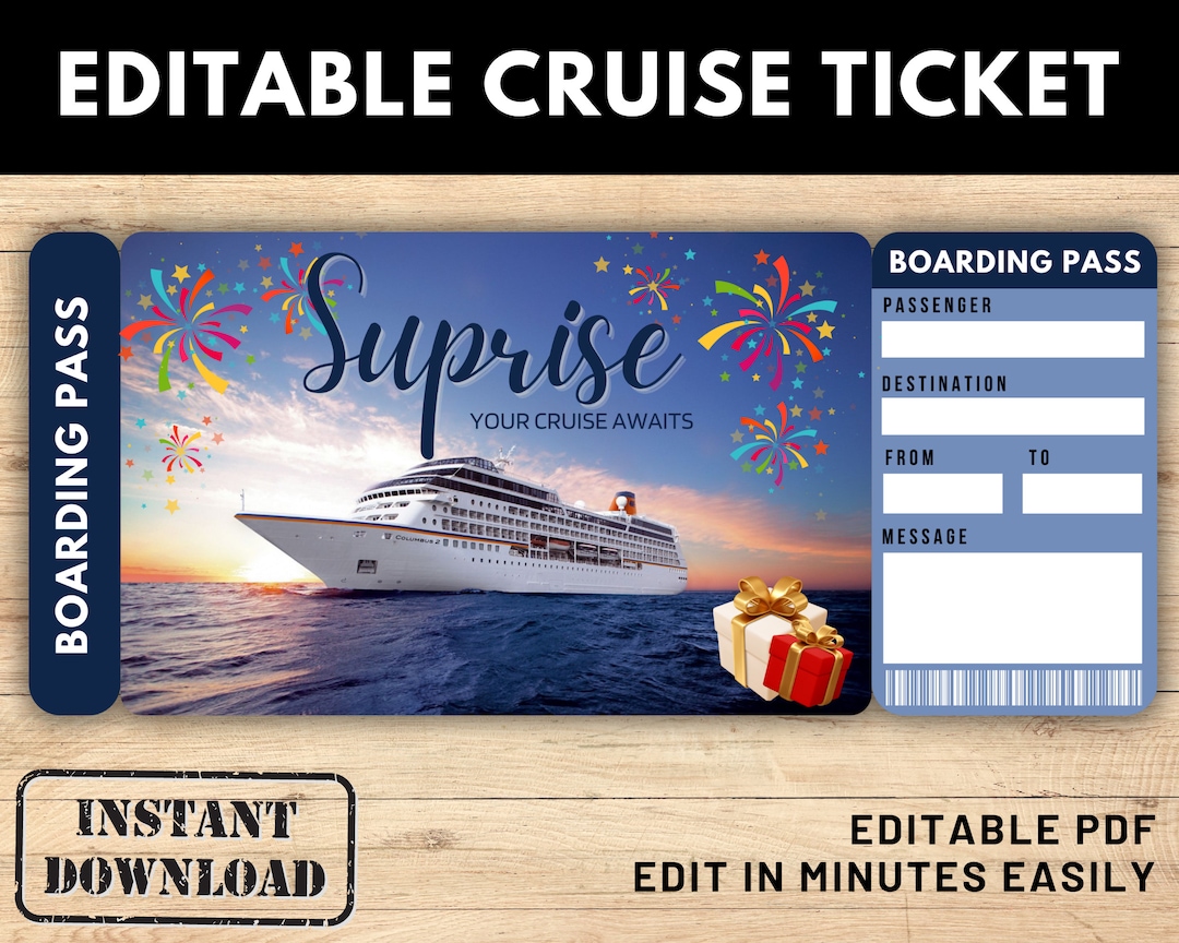 Cruise Ticket, Cruise Boarding Pass, Cruise Boarding Pass Template ...