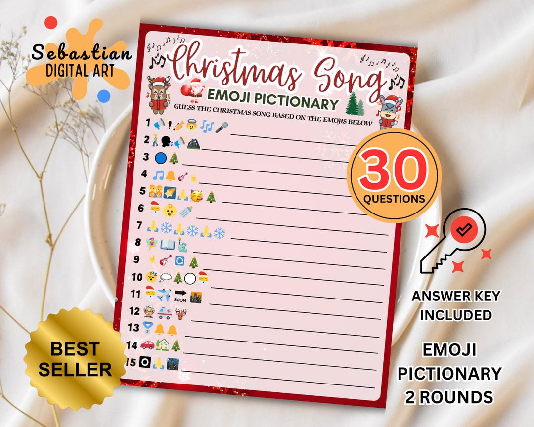 Christmas Emoji Pictionary Game, Christmas Printable Game, Holiday ...