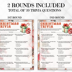 Printable Christmas Trivia Game, Christmas Party Game, Christmas Game ...