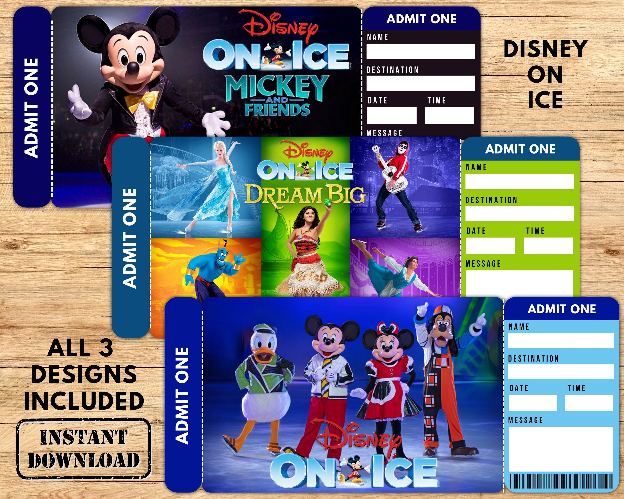 On Ice Printable Ticket, Surprise Reveal Ticket, Into the Magic Ticket ...