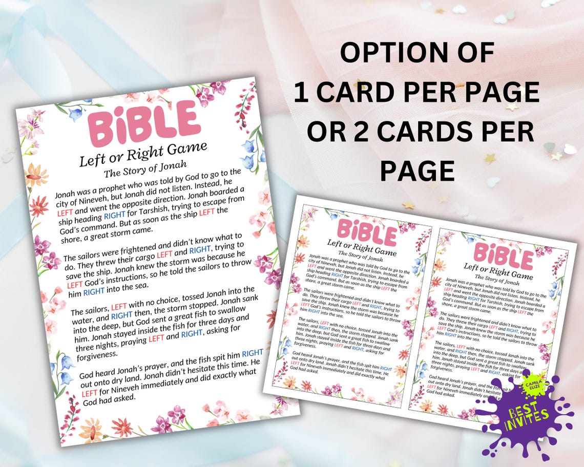 Bible Games, Left or Right Bible Game, Womens Ministry Games, Bible ...