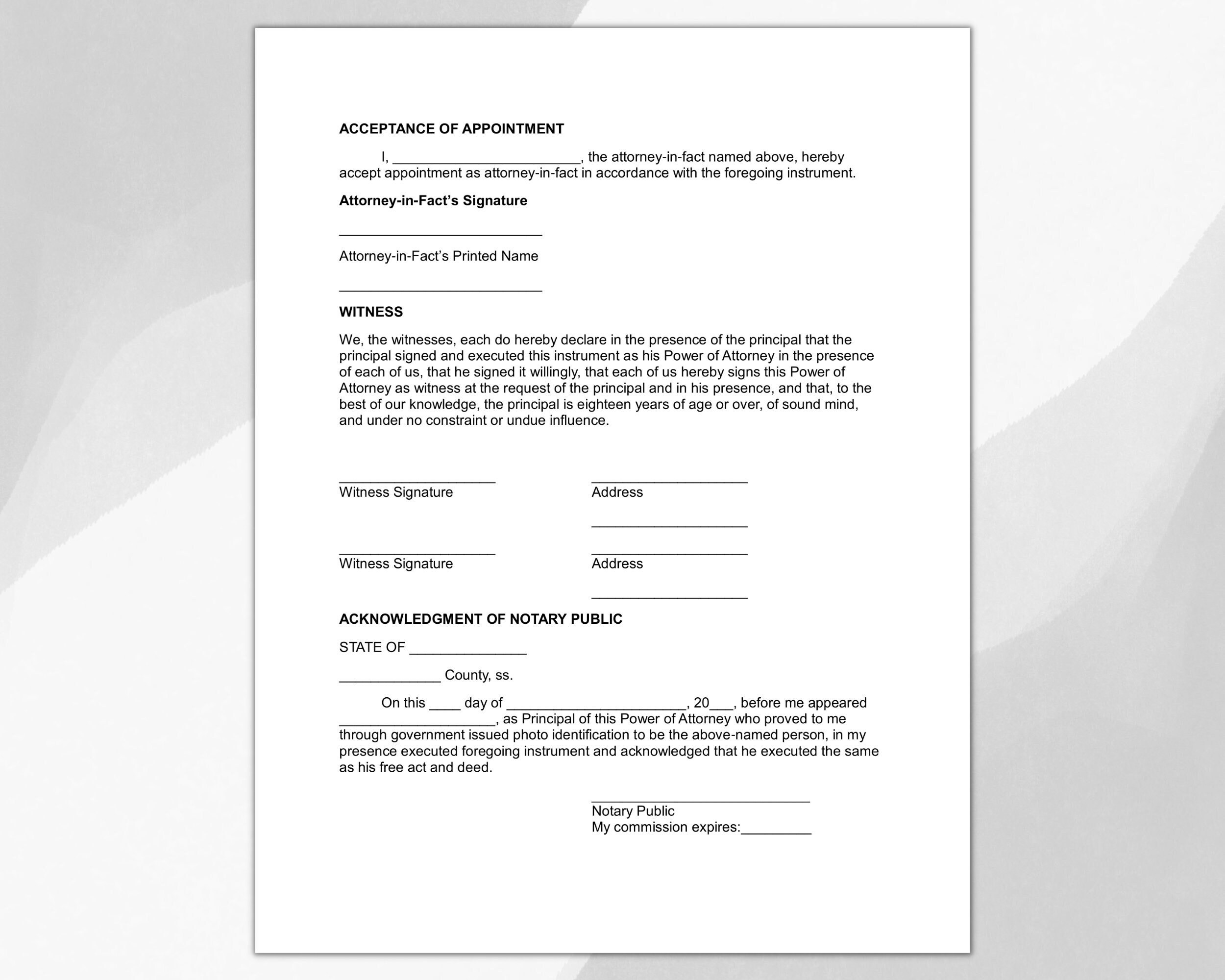 General Power of Attorney, General Power of Attorney Form, General ...