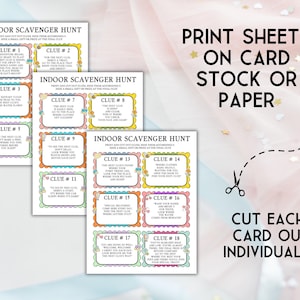 Indoor Scavenger Hunt Printable, Treasure Hunt for Kids Template ...