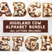 Highland Cow Png File. Highland Cow Alphabet, Highland Cow Alphabet Png ...