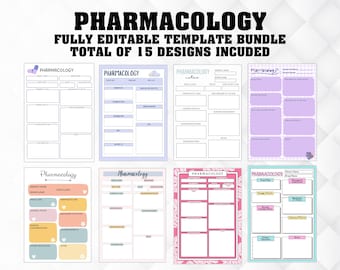 Pharmacology Template, Nursing School Printable, Fillable, NCLEX Study ...