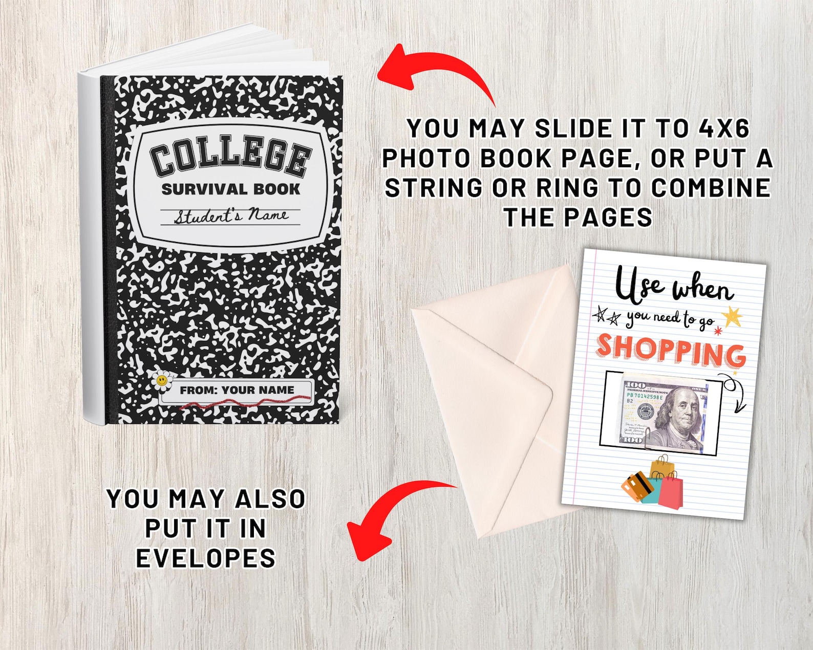 College Survival Kit Book Printable Gift Card Holder for College ...