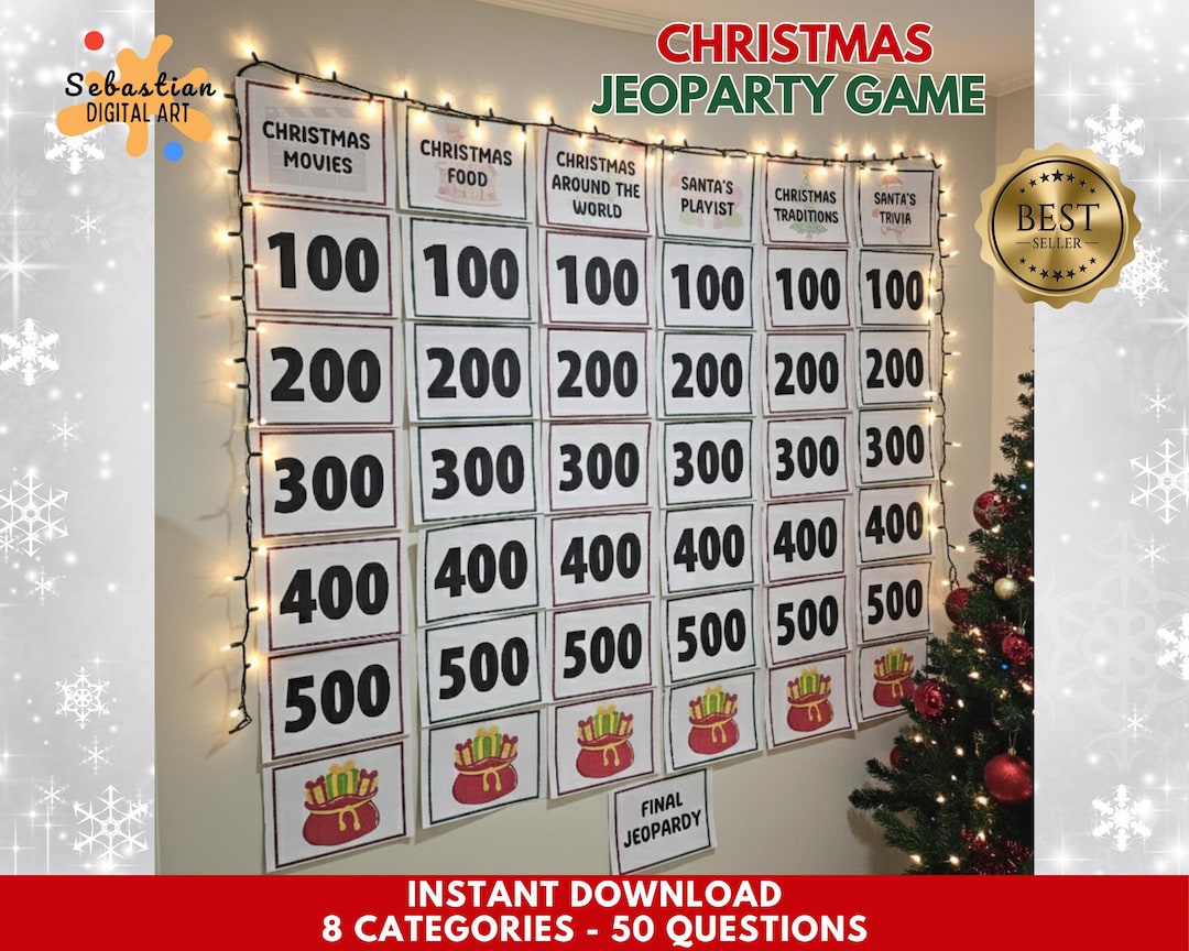 Christmas Jeopardy Christmas Jeoparty Game Printable Christmas Party ...