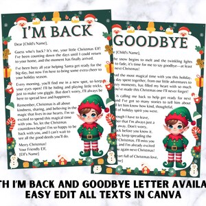 Editable Elf Letter, I'm Back Hello Elf Letter, Goodbye From Elf ...