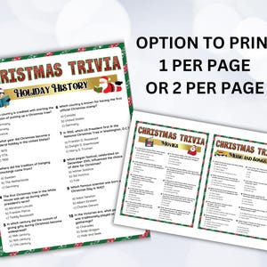 Printable Christmas Trivia Game, Christmas Party Game, Christmas Game ...