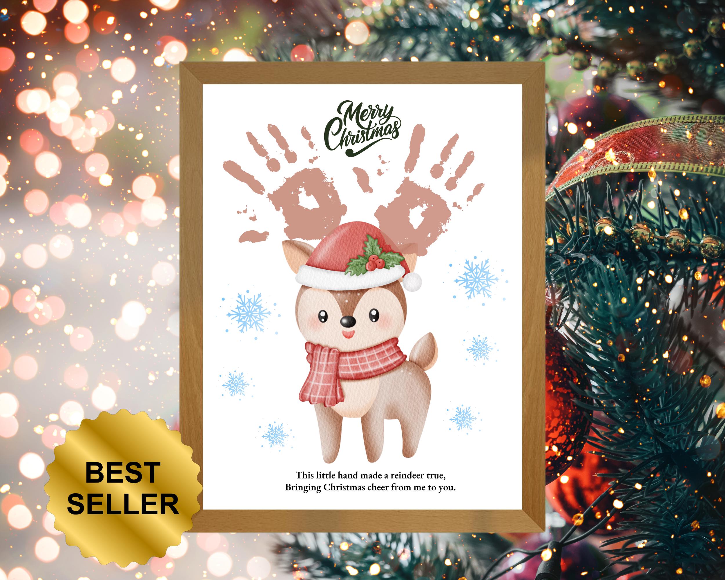 Christmas Handprint Footprint DIY Art Craft Bundle, Printable Christmas ...