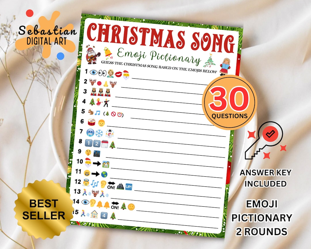 Christmas Emoji Pictionary Game, Christmas Printable Game, Holiday ...
