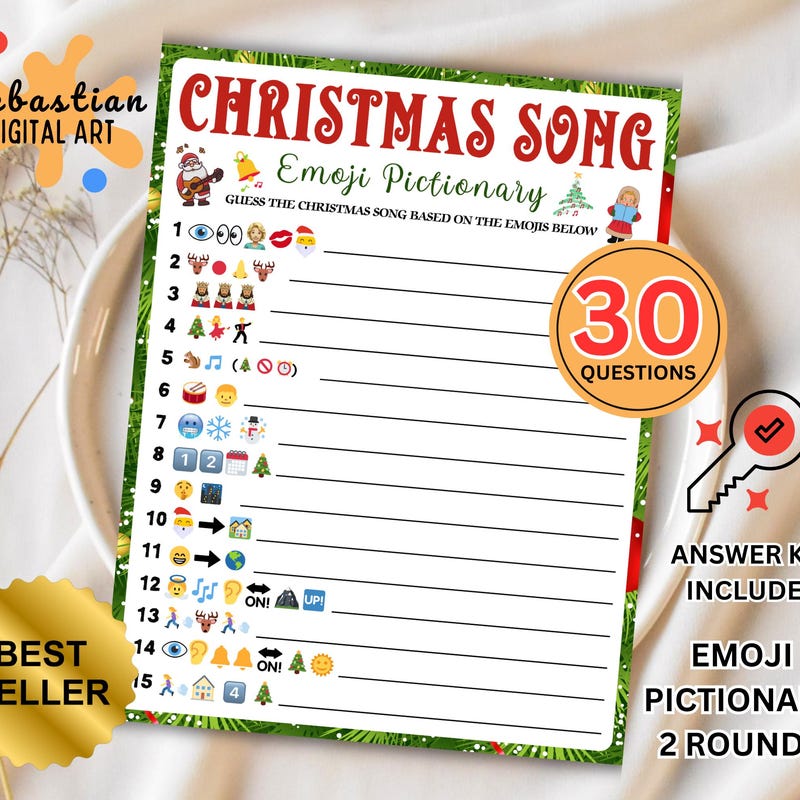Christmas Song Emoji Game - Etsy