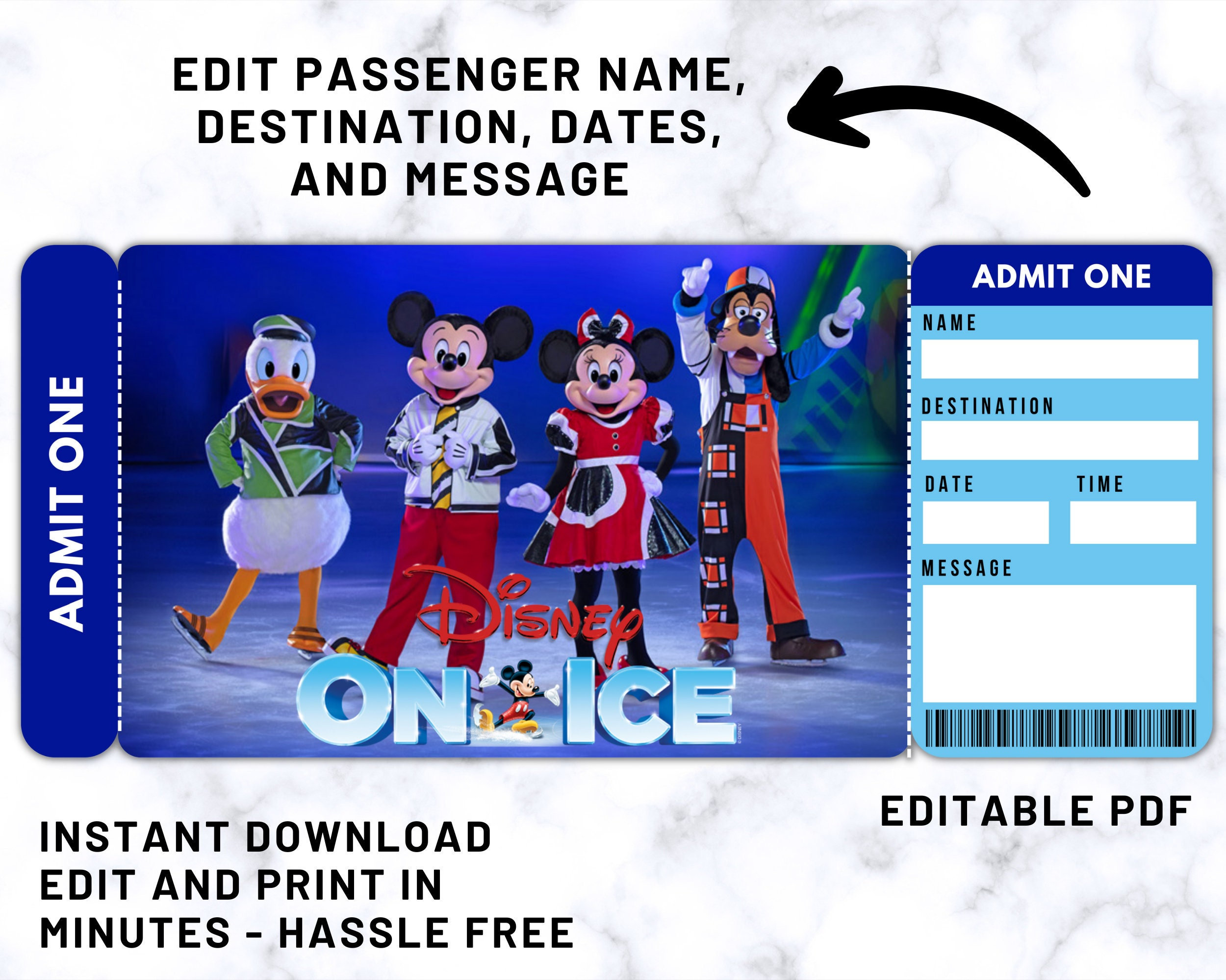 On Ice Printable Ticket, Surprise Reveal Ticket, Into the Magic Ticket ...