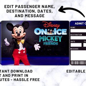 On Ice Printable Ticket, Surprise Reveal Ticket, Into the Magic Ticket ...