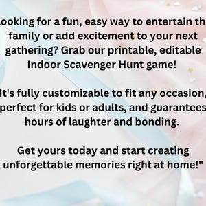 Indoor Scavenger Hunt Printable, Treasure Hunt for Kids Template ...