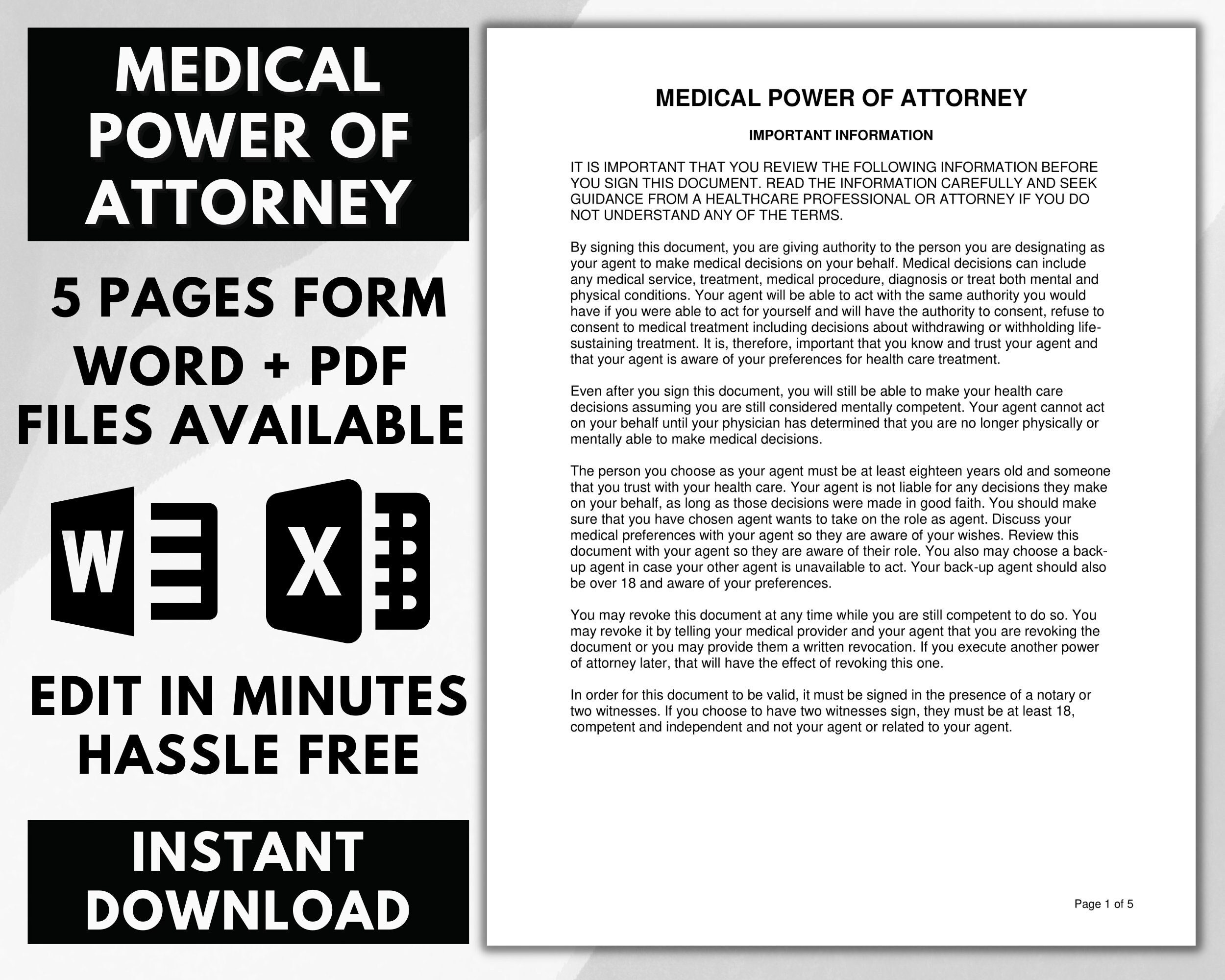 Medical Power of Attorney, Medical Power of Attorney (MPOA) Form ...