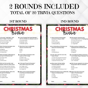 Printable Christmas Trivia Game, Christmas Party Game, Christmas Game ...