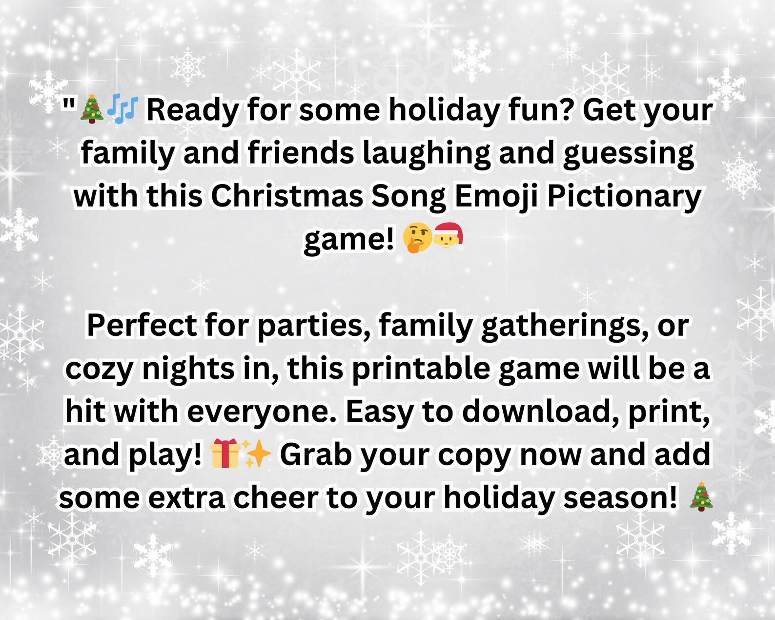 Christmas Emoji Pictionary Game, Christmas Printable Game, Holiday ...