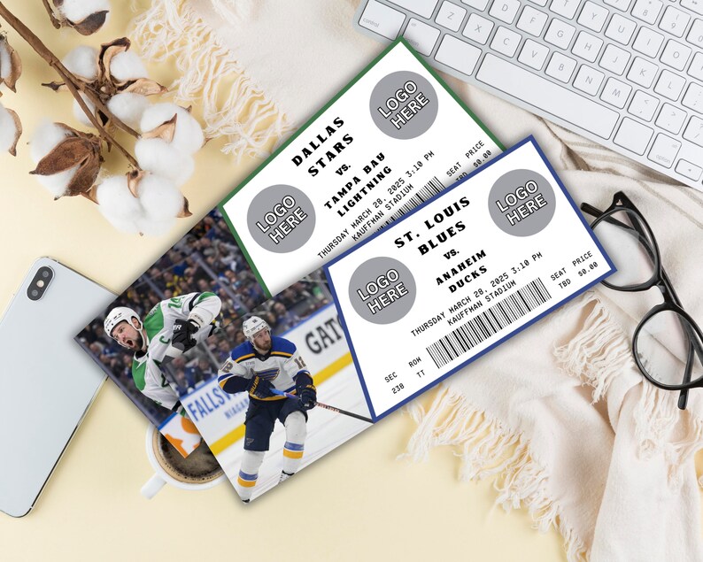 Editable Surprise Hockey Game Ticket, Printable Sport Surprise Ticket ...