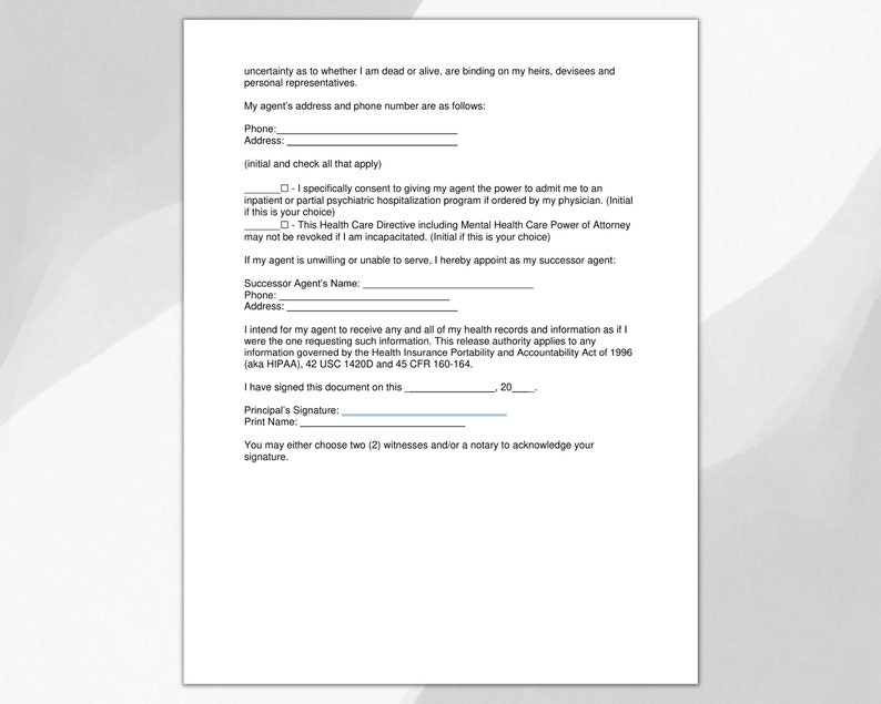 Living Will Form, Living Will Declaration, Living Will Template, Health ...