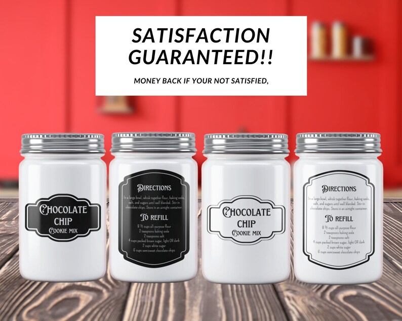 Printable Chocolate Chip Cookie Mix Label, Pantry Label, Kitchen Label ...