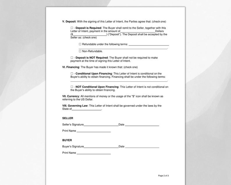 Letter of Intent, Letter of Intent LOI, Letter of Intent LOI Forms ...