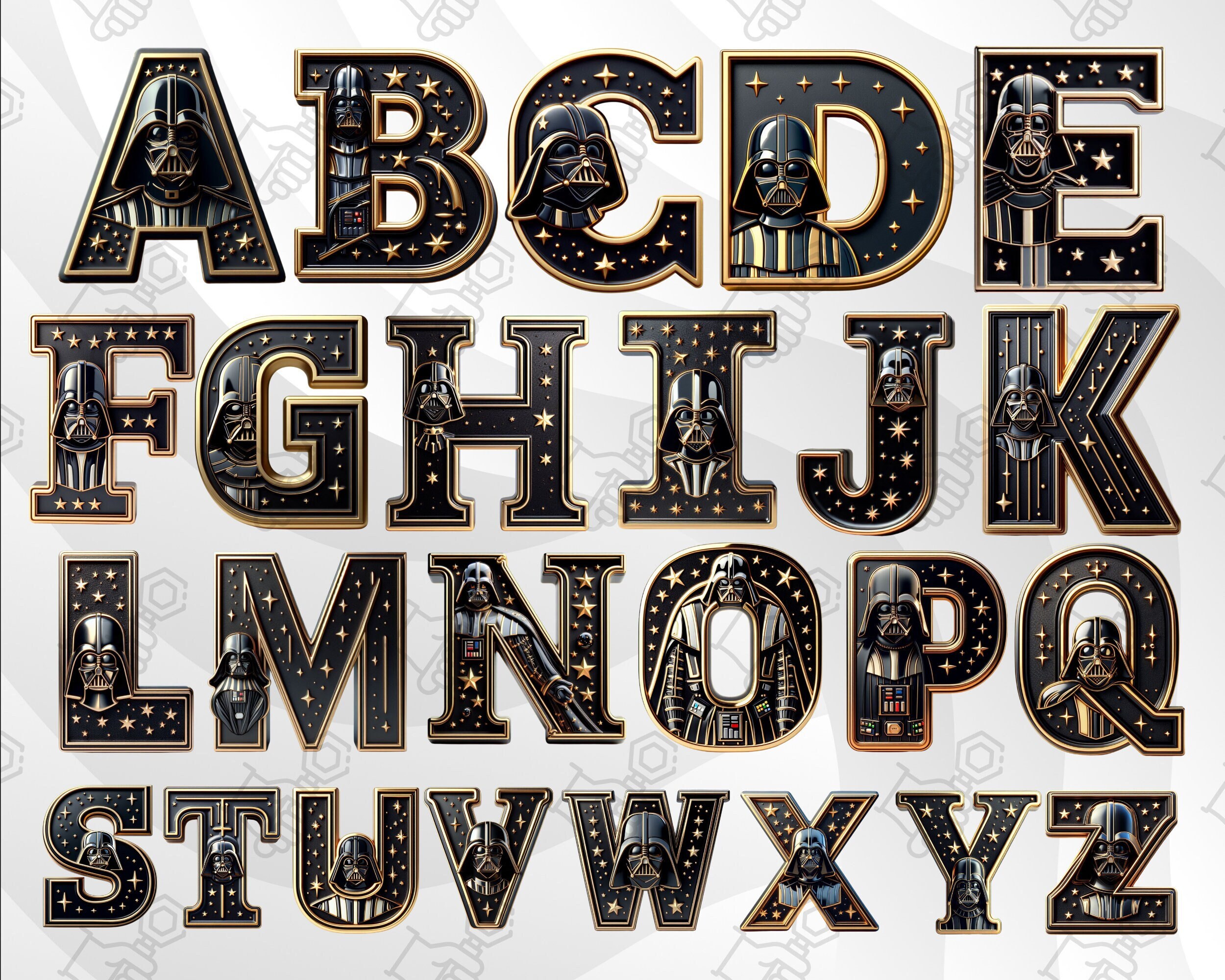STARWARS Alphabet, Star Wars PNG, Star Wars Aplhabet, Letter PNG ...