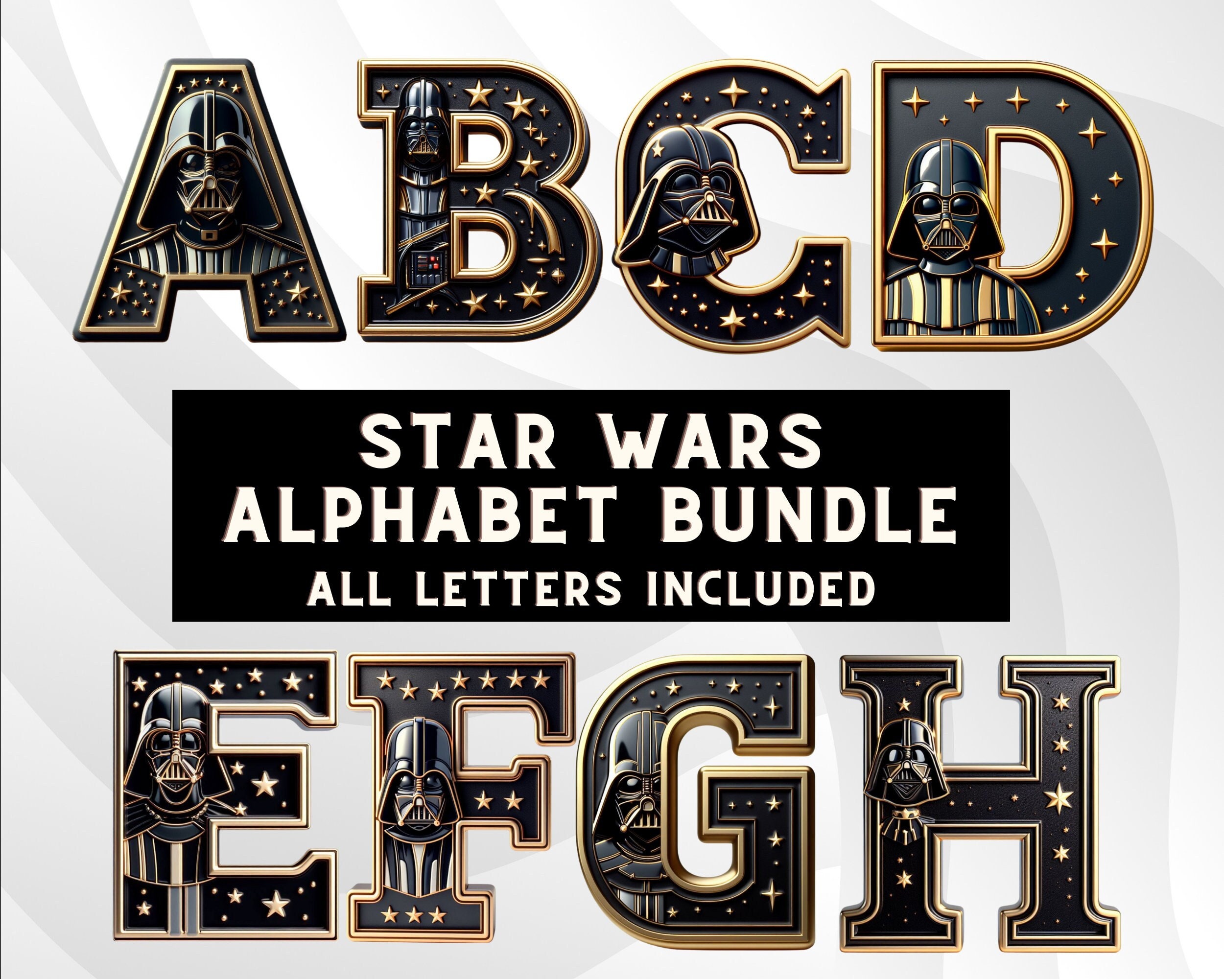 STARWARS Alphabet, Star Wars PNG, Star Wars Aplhabet, Letter PNG ...