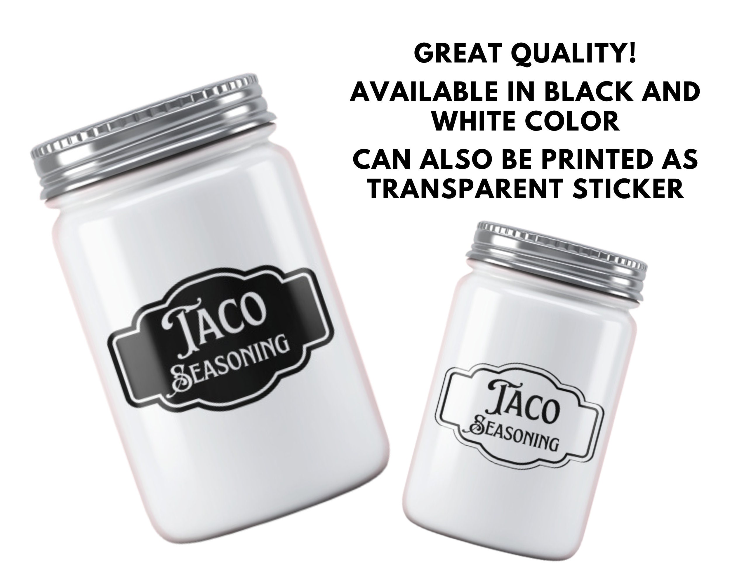 Printable Taco Seasoning Label, Pantry Label, Kitchen Label, Taco Label ...