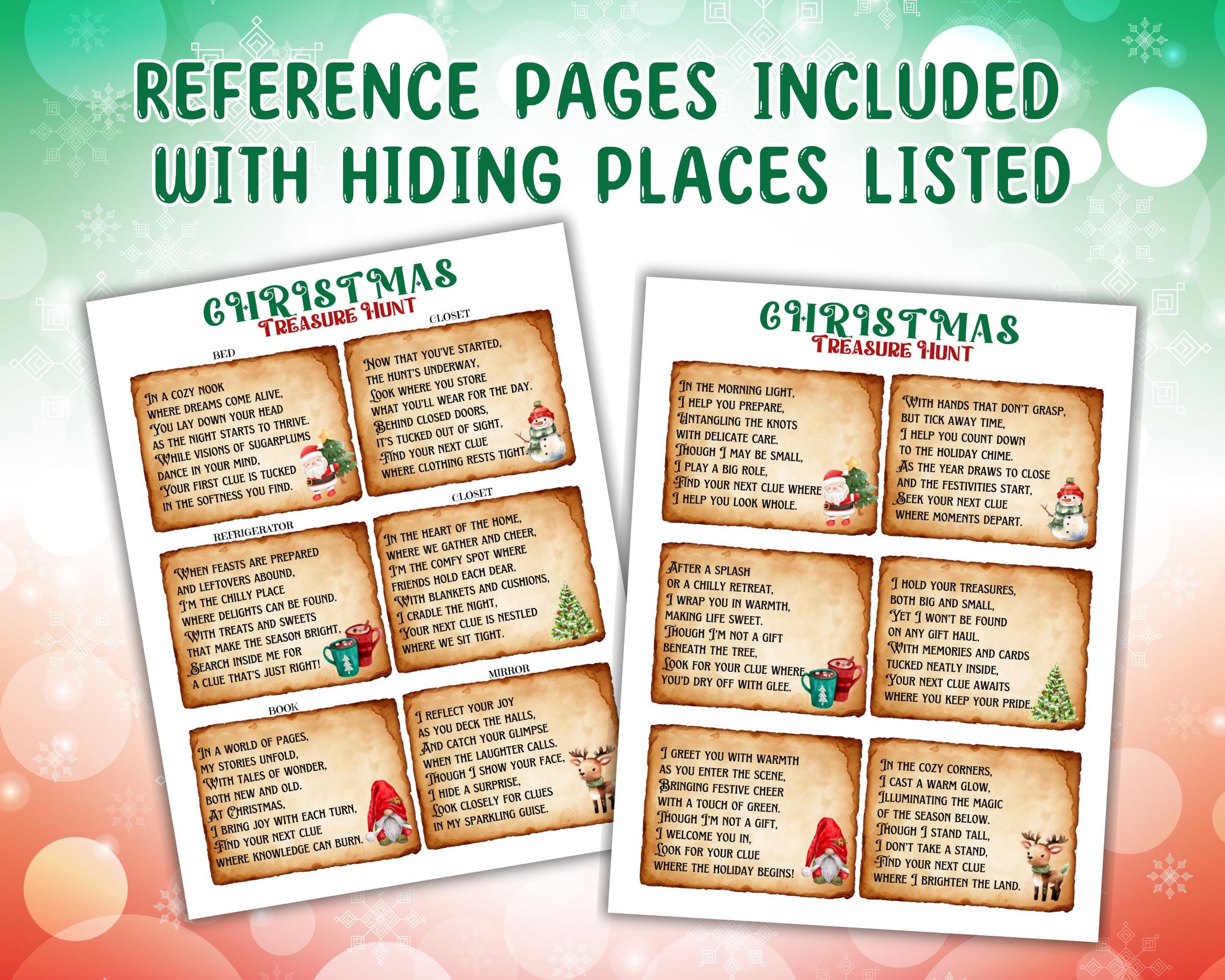 Difficult Christmas Treasure Hunt - Difficult Christmas Scavenger Hunt ...