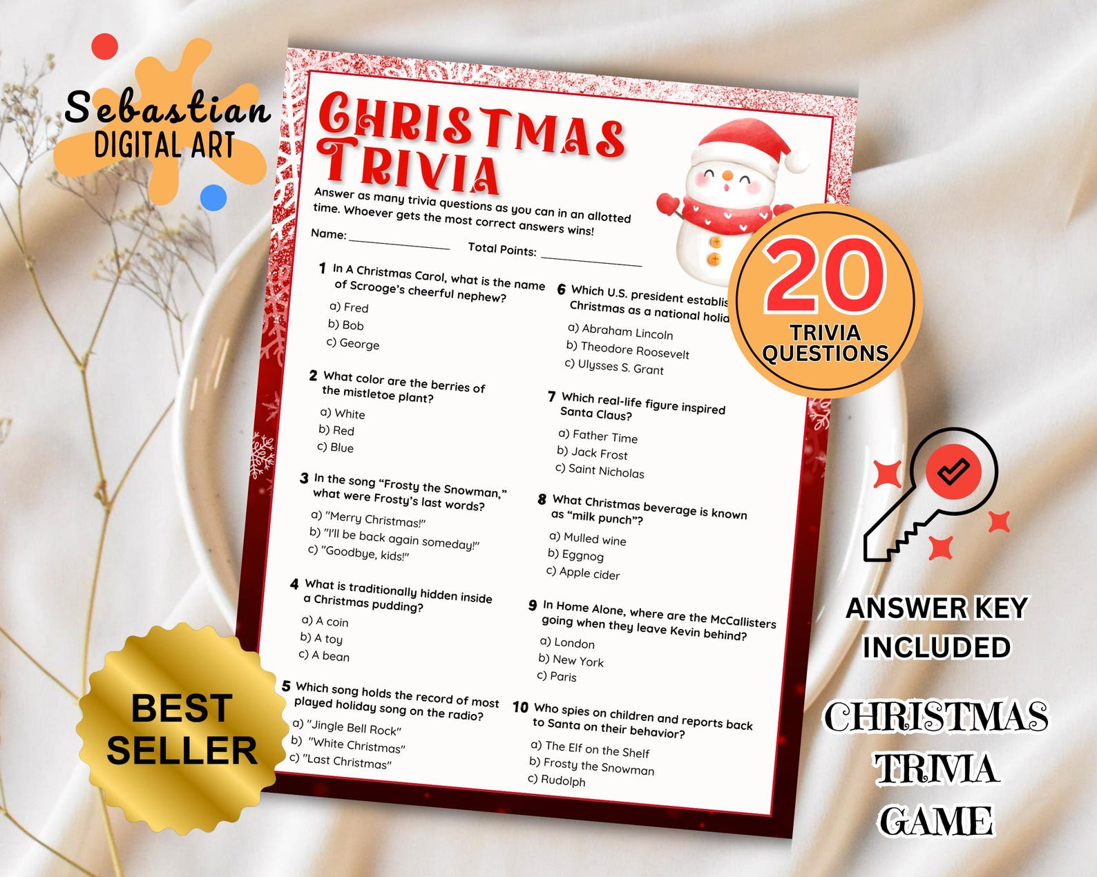 Printable Christmas Trivia Game, Christmas Party Game, Christmas Game ...
