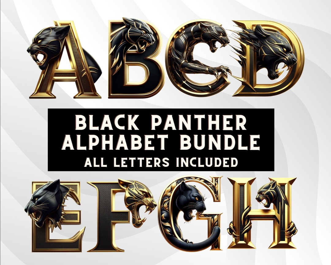 Black Panther Png File. Black Panther Alphabet, Panther Alphabet Png ...