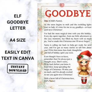 Editable Elf Letter, I'm Back Hello Elf Letter, Goodbye From Elf ...