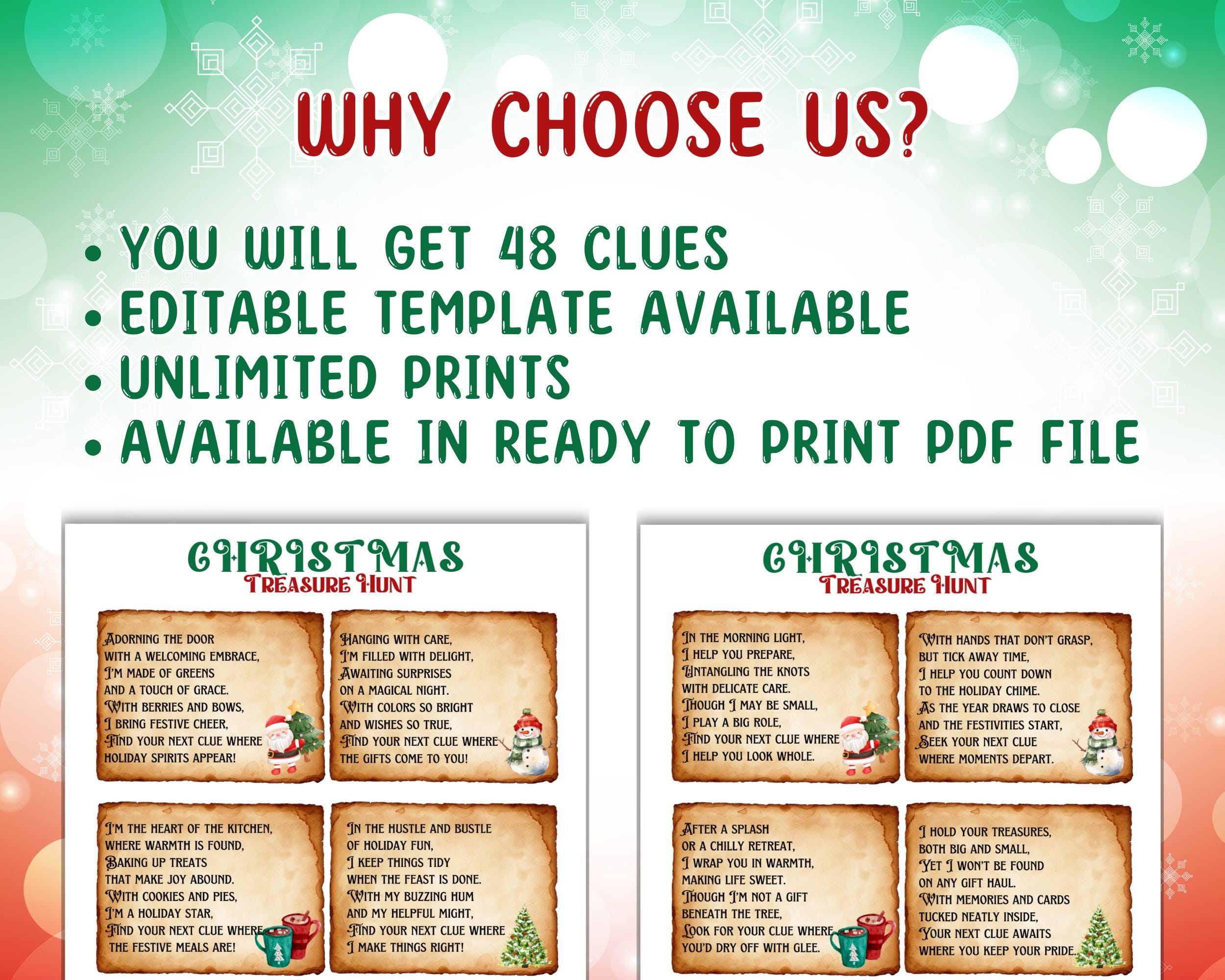 Difficult Christmas Treasure Hunt - Difficult Christmas Scavenger Hunt ...