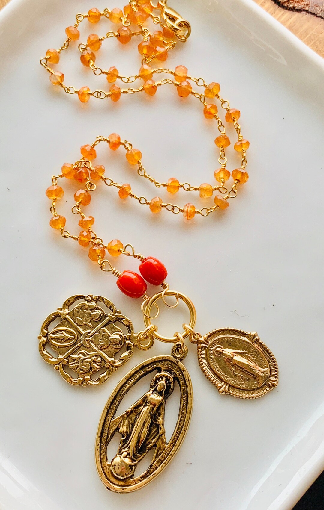 Religious Medals, Religious Necklace, Prayer Necklace, Gold Medallion ...
