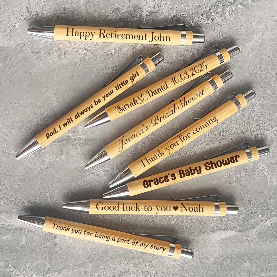 Personalized Bamboo Pen Engraved Wedding Pen Gift for Witness Birthday ...