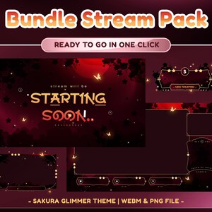 Sakura Glimmer Animated Stream Pack for Twitch, Youtube | Japan Theme ...