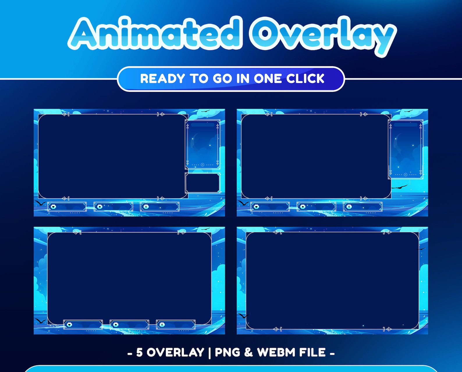 Night of the Ocean Animated Stream Pack for Twitch, Youtube, Twitch ...