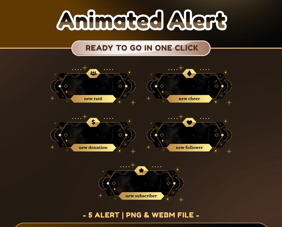 Golden Majesty Animated Stream Alert for Twitch, Youtube, Celestial ...